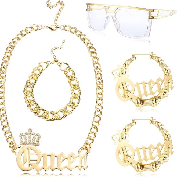 Accessories | 8s90s Hip Hop Queen Costume Kit For Women Rapper Dj Punk ...